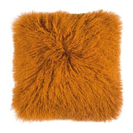 Pad Dekokissen &raquo;Glory&laquo; Echtfell orange Lammfell, Polyester B/L: 40cm x 40cm, 1 Stk.