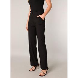 Base Level Damen Stoffhose Sommerhose mit Schlag und Elasthan schwarz 36, L&auml;nge 32