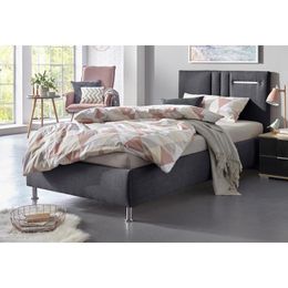 Westfalia Schlafkomfort Polsterbett &raquo;Elba&laquo; wahlweise mit LED-Beleuchtung grau Bezug Bett: Microfaser (100% Polyester) oder Strukturstoff (77% Polyester, 23% Viskose);Bonnell-