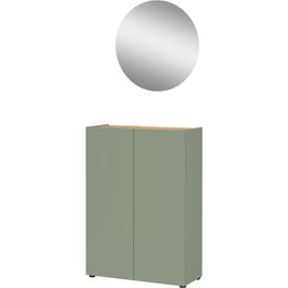 Germania Garderoben-Set &raquo;Alviano&laquo; 2 Stk. tlg. gr&uuml;n Glas, Holzwerkstoff B/H/T: 74cmcm x 200cmcm x 33cmcm, ohne Garderobenpaneel