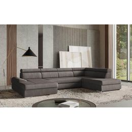 Sit & More sit&more Wohnlandschaft &raquo;U-Form&laquo; mit verstellbaren Kopfteilen, wahlweise mit Schlaffunktion grau 100% Polyester B/H/T: 345cm x 79cm x 213cm, Luxus-