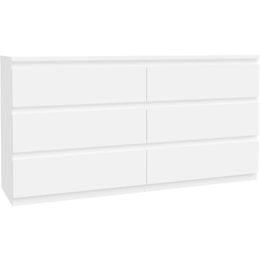 FORTE Kommode &raquo;Edmore&laquo; gro&szlig;e Kommode, grifflose Front, Stauraum, 6 Schubladen wei&szlig; Holzwerkstoff B/H/T: 153,9cm x 79,8cm x 42,2cm, 6 Stk.