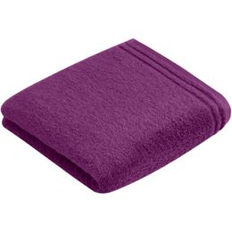 Vossen Badetuch &raquo;Calypso Feeling&laquo; mit schmaler Bord&uuml;re, aus 100% hochwerter Baumwolle, Vegan, einfarbig lila Walkfrottee, Obermaterial: 100% Baumwolle B/L: 