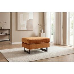 OTTO home Polsterhocker &raquo;Pinto&laquo; mit Keder, Metallf&uuml;&szlig;en und auch in Cord Bezug erh&auml;ltlich orange 100% Polyester B/H/T: 76cm x 48cm x 56cm, Chenille-