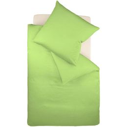 Fleuresse Bettw&auml;sche &raquo;Colours in 135x200, 155x220 oder 200x200 cm&laquo; 3 Stk. Bettw&auml;sche aus 100% Baumwolle, uni, mit Rei&szlig;verschluss gr&uuml;n Mako-Satin, 