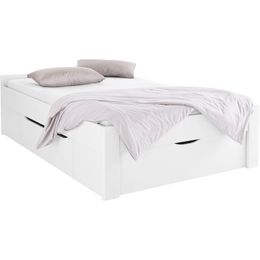 Rauch Bett &raquo;Scala&laquo; mit Schubk&auml;sten in 3 Varianten wei&szlig; Liegefl&auml;che L&auml;nge B: 200cm x 140cm, Mit 3 Schubk&auml;sten, H&ouml;he Bett: 60cm H&ouml;he Fu&szlig;teil: 50cm, ohne