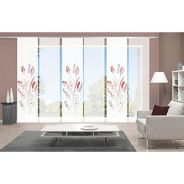 Vision S Schiebegardine &raquo;AYENE 6er SET&laquo; Paneelwagen 6 Stk. tlg. Schiebevorhang Digidruck 6er Set AYENE rot Polyester 260cm, Paneelwagen, 60cm