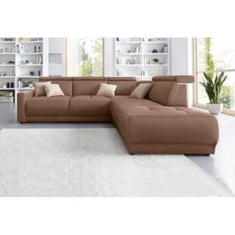 DOMO collection Ecksofa &raquo;Ava, moderne Sitzheftung mit toller Doppelnaht, komfortabel, L-Form&laquo; mit Ottomane, inkl. Federkern, wahlweise mit 