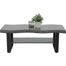 Hela Couchtisch &raquo;GABRIEL&laquo; Ablageboden; Baumkantenoptik; U-Gestell grau B/H/T: 110cm x 42cm x 60cm