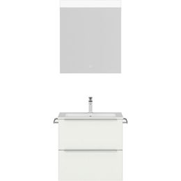 Nobilia Badm&ouml;bel-Set &raquo;Levere&laquo; vormontiert, mit Soft-Close, 2 Stk. tlg. wei&szlig; B/H/T: 61cmcm x 169cmcm x 48,7cmcm, Griffe chrom