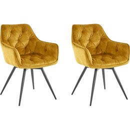 Hela Esszimmerstuhl &raquo;Mara&laquo; (Set) 2 Stk.Drehstuhl, Teddy Bezug, Webstoff oder Samtvelours braun Metall, Polyester, Stoff B/H/T: 59cm x 83cm x 62cm, 2 
