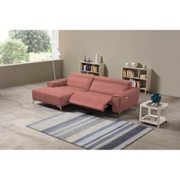 Egoitaliano Ecksofa &raquo;Suzette, Designsofa mit hohem Sitzkomfort&laquo; mit Recamiere, inkl. 1 elektronischen Relaxfunktion, L-Form braun B/H/T: 266cm x 95cm x 163cm, 