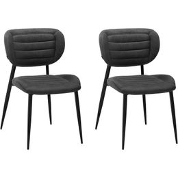 OMG Design Esszimmerstuhl &raquo;Rikki&laquo; (Set) 2 Stk.bequemer Polsterstuhl in modernen Farben grau Stoff B/H/T: 52cm x 84cm x 62cm, 2 Stk., Stoff uni