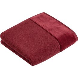 Vossen Handtuch &raquo;Pure&laquo; Baumwolle & VEGAN, mit eleganter Veloursbord&uuml;re rot Webfrottier, Obermaterial: 100% Baumwolle B/L: 50cmx100cm, 2 Stk., Webfrottier