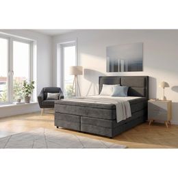 OTTO home Boxspringbett &raquo;FYNNA Polsterbett mit Bettkasten & 7-Zonen-Taschenfederkernmatratze H3&laquo; mit 7 cm Komfortschaum-Topper, Chenille-Bezug, 