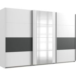 wimex Schwebet&uuml;renschrank &raquo;Barmbek Schlafzimmerschrank Garderobenschrank&laquo; Kleiderschrank mit 2 Stoffboxen und 2 zus&auml;tzlichen B&ouml;den, Spiegelt&uuml;r wei&szlig; 