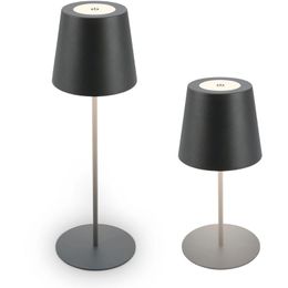 B.K.LICHT Au&szlig;en-Tischleuchte &raquo;BK_TL1593 Akku LED Tischlampe, 3-Stufen Touchdimmer, mit USB&laquo; LED-Modul 1 Stk. Extra-Warmwei&szlig; 2.700 K, 200 Lm, 2,5W, IP44, 12h 