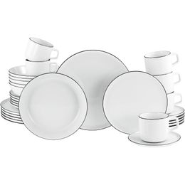 Creatable Kombiservice &raquo;Chef Collection Black Line, Kombi-Service 30-tlg&laquo; Daily Use, Zeitlos wei&szlig; Porzellan 30 Stk.