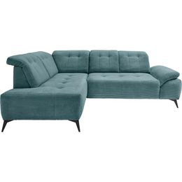 Home Affaire Ecksofa &raquo;Lazio modern und bequem, schmale Armlehnen, tolle Detailverarbeitung&laquo; zwei verschiedene Fu&szlig;farben w&auml;hlbar gr&uuml;n 93% Polyester, 7%