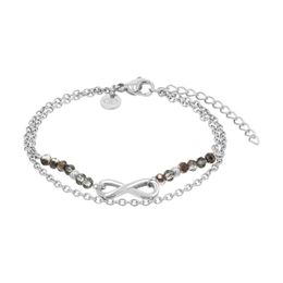 Tom Tailor Damen Tom Tailor Armband &raquo;Schmuck Geschenk Edelstahl Infinity Unendlichkeitsschleife&laquo; mit Glassteine 20cm, Edelstahl
