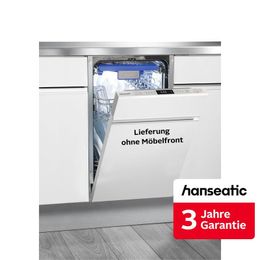 Hanseatic vollintegrierbarer Geschirrsp&uuml;ler &raquo;HGVI4582D10J7714GS&laquo; 10 Ma&szlig;gedecke inkl. 3 Jahre Herstellergarantie silber Besteckschublade und h&ouml;henverstellbarer 