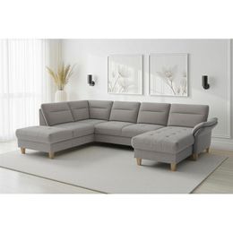 Sit & More sit&more Wohnlandschaft &raquo;Pamela U-Form, B: 292 cm, optional Schlaffunktion & Armteilverstellung&laquo; mit Federkern grau 100% Polyester B/H/T: 292cm x 90cm