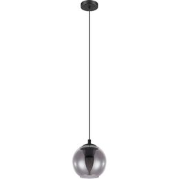 Eglo Pendelleuchte &raquo;ARISCANI&laquo; E27 1 Stk. Lampe f&uuml;r Esstisch, H&auml;ngeleuchte, Rauchglas schwarz transparent, E27 schwarz 1, &Oslash; 20cm H: 110cm, 1 Stk.