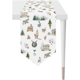 Apelt Tischband &raquo;5821&laquo; gr&uuml;n Baumwolle, Polyester B/L: 32cm x 175cm, 1 Stk.