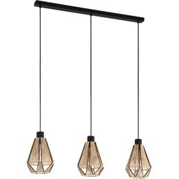 Eglo H&auml;ngeleuchte &raquo;ADWICKLE Pendellampe, Stahl und Textil, H&auml;ngelampe, Esszimmerlampe&laquo; E27 1 Stk. H&auml;ngeleuchte, L87 x B14,5 x H110 cm, schwarz, 3X40W 