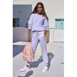 Buffalo Damen Jogginghose, Lila, Gr. 44/46, Jogginghosen, Material: Baumwolle