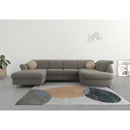 Sit & More sit&more Wohnlandschaft &raquo;Apulia U-Form&laquo; wahlweise Schlaffunktion, Bettkasten und Kopf- und Armteilverstellung braun Webstoff (100% Polyester);Struktur