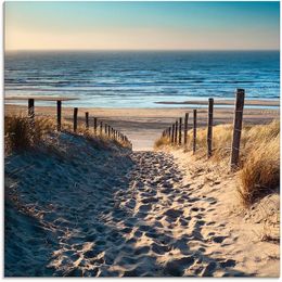 Artland Glasbild &raquo;Weg zum Nordseestrand Sonnenuntergang&laquo; Strand 1 Stk. tlg. in verschiedenen Gr&ouml;&szlig;en beige B/H/T: 20cm x 20cm, Glasbild Strand, 1 Stk.