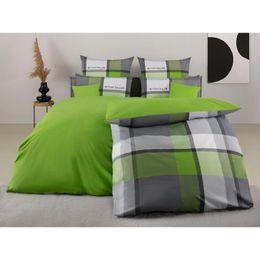 Tom Tailor HOME Bettw&auml;sche &raquo;Lenny in Gr. 135x200 oder 155x220 cm&laquo; 3 mit GRATIS-Zugabe: Kissenh&uuml;lle 1tlg., in Biber und Renforc&eacute; erh&auml;ltlich gr&uuml;n 