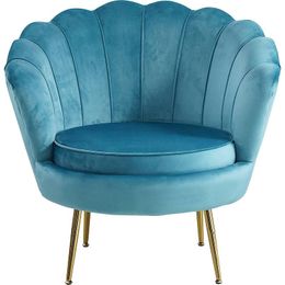 Salesfever Loungesessel &raquo;Clam - Design Cocktailsessel&laquo; Prachtvoll extravagantes Design im Muschel-Look blau 100% Polyester Samtvelours, B/H/T: 76cm x 