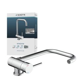 Sch&uuml;tte Sp&uuml;ltischarmatur &raquo;WINDOW&laquo; Wasserhahn Unterfenstermontage, 360&deg; schwenkbar, energiesparend silber Messing B/H/T: 13,9cm x 36,8cm x 23,2cm, 