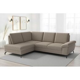 Sit & More sit&more Ecksofa &raquo;Chelsea L-Form, B: 264 cm, mit Armteil-& Sitztiefenverstellung&laquo; optional Schlaffunktion und Bettkasten braun 100% Polyester B/H/T: 