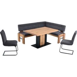 K+w Komfort & Wohnen K+W Komfort & Wohnen Eckbankgruppe &raquo;Floyd&laquo; Set, 5 Stk. tlg. Stauraum-Eckbank, wahlweise rechts oder links langer Schenkel 203cm grau B/H/T: 203cm x 