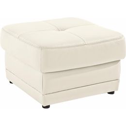 exxpo - sofa fashion Hocker &raquo;Lotos komfortabler Hocker mit tollen Verarbeitungsdetails&laquo; wei&szlig; NaturLEDER (echtes Rindsleder) in Sitz und R&uuml;cken. Korpus