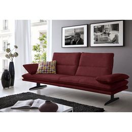 W.Schillig 2,5-Sitzer &raquo;broadway, Designsofa mit tollem Sitzkomfort&laquo; Sitztiefenverstellung, Kopfteil- & Seitenteilverstellung, Breite 236cm rot 