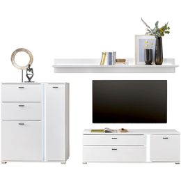 Home Affaire Wohnwand &raquo;LONG ISLAND&laquo; Set, 3 Stk. tlg. wei&szlig; Holzwerkstoff B/H/T: 260cmcm x 170cmcm x 42cmcm