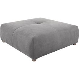 Jockenh&ouml;fer Hocker &raquo;Gulliver, B: 130 cm&laquo; mit Federkernpolsterung f&uuml;r kuscheligen, angenehmen Sitzkomfort grau Microflausch (92% Polyester, 8% Nylon) B/H/T: 130cm 