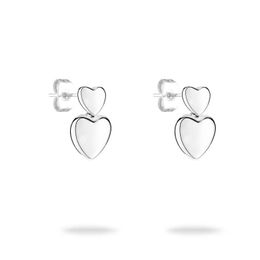 Tamaris Damen Paar Ohrstecker &raquo;Schmuck Geschenk Edelstahl Ohrringe Bold Hearts Herz&laquo; silber Edelstahl