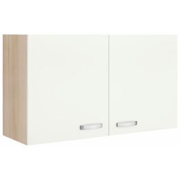 Optifit H&auml;ngeschrank &raquo;Faro&laquo;, mit Metallgriffen, Breite 100 cm wei&szlig; akaziefarben, B/H/T: 100cm x 57,6cm x 34,6cm, T&uuml;ren: 2 Stk.