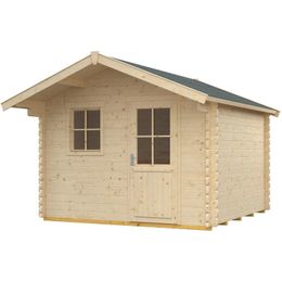 Skan Holz Gartenhaus &raquo;Narvik 2&laquo; beige Holzwerkstoff Fu&szlig;boden im Gartenhaus