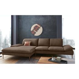 W.Schillig Ecksofa &raquo;enjoy&MORE, Designsofa, bequem, elegant und zeitlos, L-Form&laquo; Sitztiefenverstellung, F&uuml;&szlig;e bronze pulverbeschichtet, Breite 340 cm 