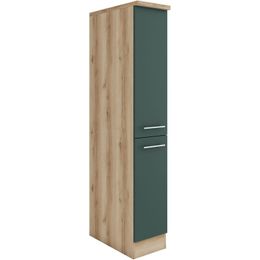Optifit Apothekerschrank &raquo;Bella&laquo; Breite 30 cm, H&ouml;he 174,4 cm, 2 Ausz&uuml;ge gr&uuml;n Holzwerkstoff wildeiche, B/H/T: 30cm x 174,4cm x 60cm, Schubladen: 2 Stk.