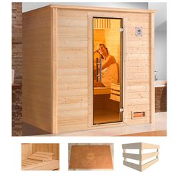 Weka Sauna &raquo;Bergen 1&laquo; ohne Ofen beige ohne Ofen, (ohne Ofen)