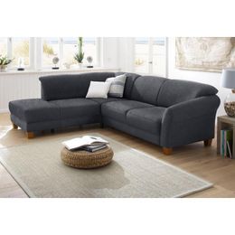 OTTO home Ecksofa &raquo;Gotland L-Form&laquo; wahlweise mit Sitztiefenverstellung + Bettkasten grau Struktur (100% Polypropylen);Luxus-Microfaser ALTARA NUBUCK (