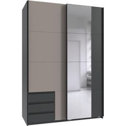 wimex Schwebet&uuml;renschrank &raquo;Emden moderner Kleiderschrank mit Spiegel und Schubladen&laquo; Schlafzimmer Schrank Garderobenschrank mit Schwebet&uuml;ren Topseller grau 