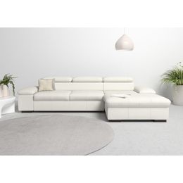 OTTO home Ecksofa &raquo;Alberto L-Form&laquo; mit Kopfteilverstellung, wahlweise mit Schlaffunktion wei&szlig; Luxus-Microfaser Lederoptik (100% Polyester);Luxus-